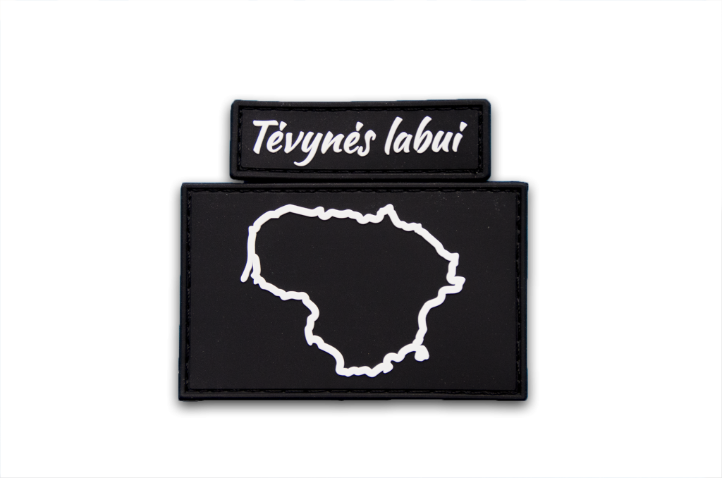PVC patches "Tėvynės labui" + "Outline of Lithuania" (black) | Antsiuvų ...