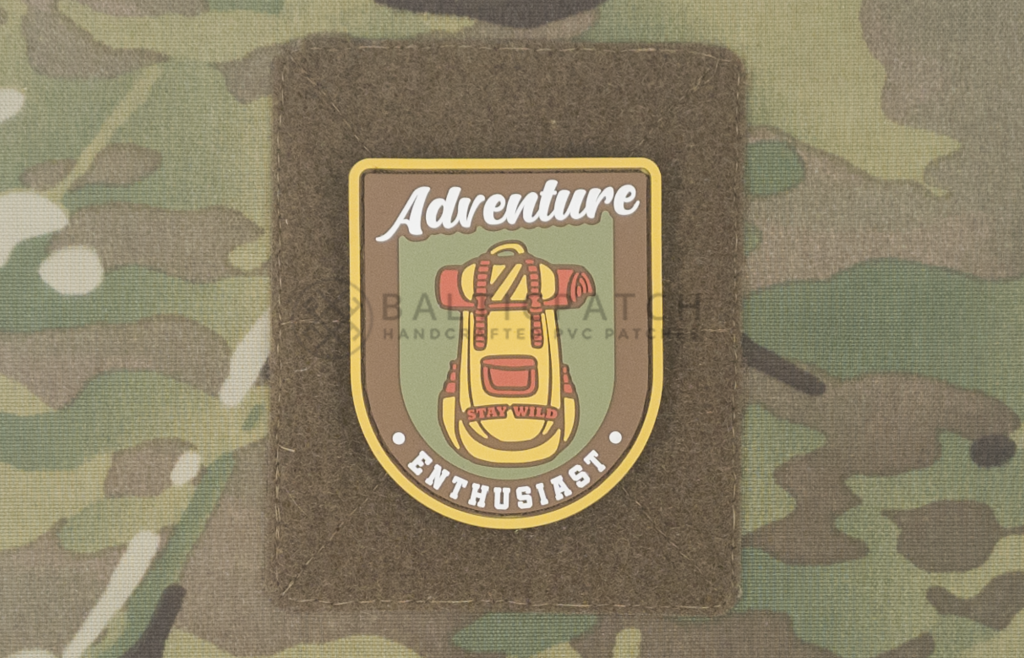 PVC patch "Adventure enthusiast" | Backpack Custom PVC patches